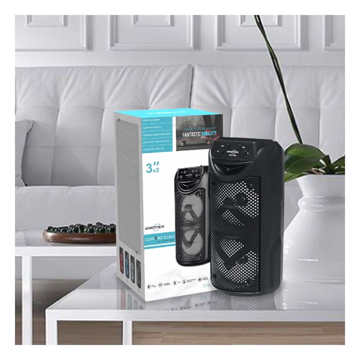 Parlante Innovador y Util GTS-1558 Negro Y+Papel de Regalo – RYBIU IMPORT