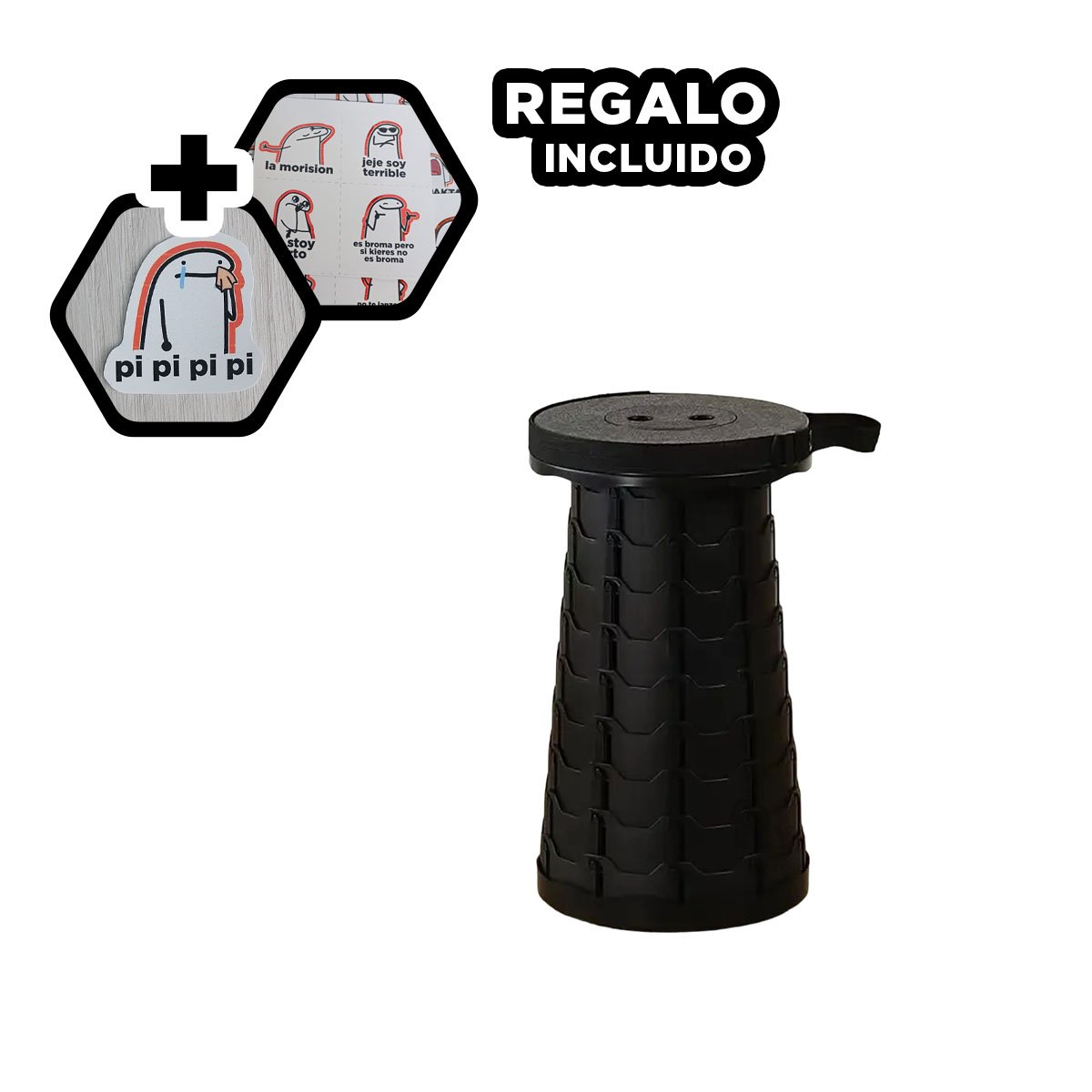 Silla Funcional y Practica en Color Negro Y+Regalo Stickers – RYBIU IMPORT